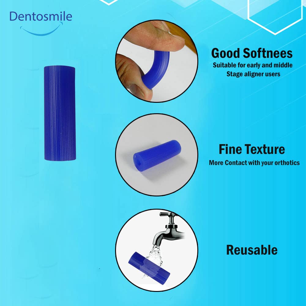 Dentosmile Chewies Seater for Invisalign Aligner Chompers Trays in Blue Colour with Carry Case