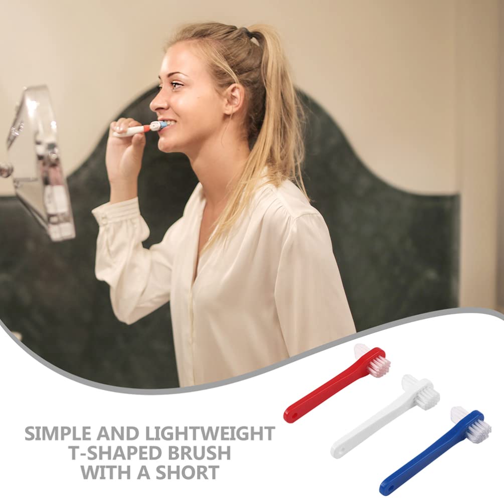 Denture Brush Denture Brush Toothbrush 3Pcs Denture Brush Dual Head Toothbrushes Hard Denture Cleaning Brush Denture Toothbrush Cleaning for False Teeth Cleaning Dental Brush