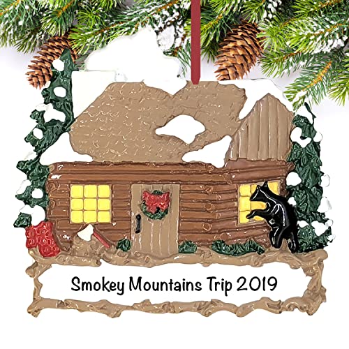 Cabin Personalized Christmas Ornaments 2023 - Fast & Free 24h Customization – Rustic Log Cabin Christmas Decorations with Name - Comes Gift-Wrapped