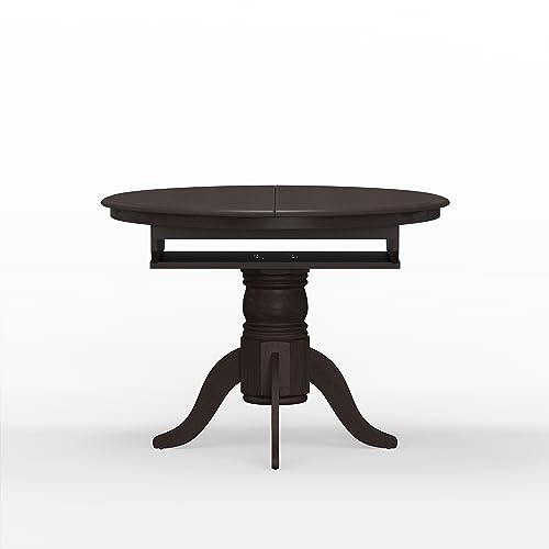 Glenwillow Home 5-PC - Oval Butterfly Leaf Dining Table + X-Back Dining Chairs Dining Set in Dark Walnut