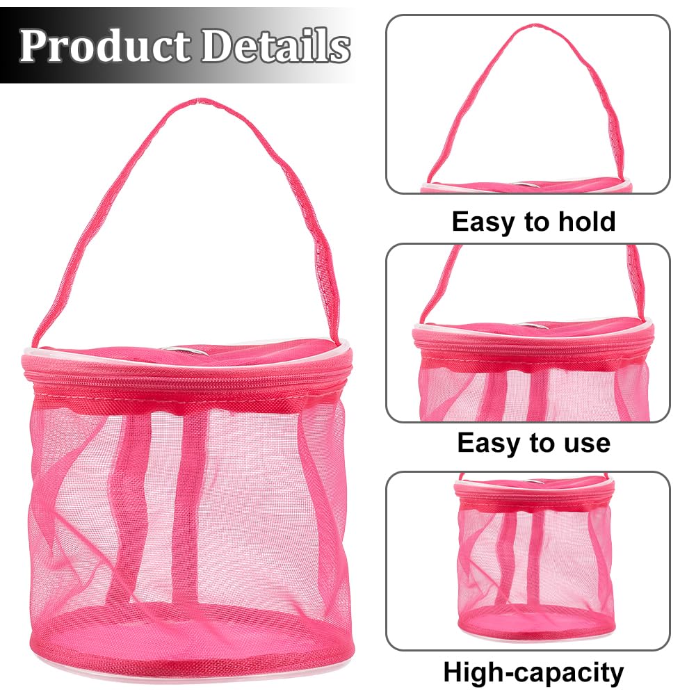 FREEBLOSS 2 Pack Yarn Storage Bag Mesh Holder Yarn Storage Organizer Portable Crochet Knitting Bag Empty Yarn Storage Bags Yarn Holder for Carry Crochet Hooks Sewing Accessories Storage Tote Bag