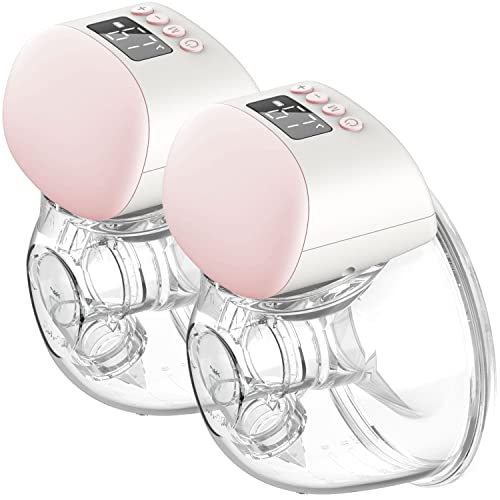 IKARE Wearable Double Breast Pump Hands Free,Upgraded Lactation Massager Function&LED Display,Portable Electric Breastfeeding Pump with 3 Mode & 10 Levels, Wireless Pump Super Quiet- 21/24/28mm (2)