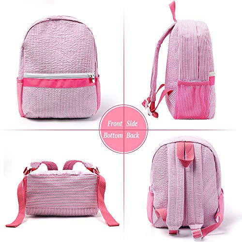 GFU Toddler Backpack, Seersucker Gingham Kids Backpack for Boys and Girls, Preschool Kids Backpack, Lightweight Schoolbag for Child, Small…