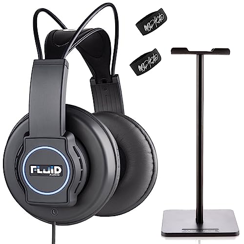 Fluid Audio Focus Headphone Mixing & Playback System with Software Bundle with Audiomate Headphones Stand and 2x Cable Ties