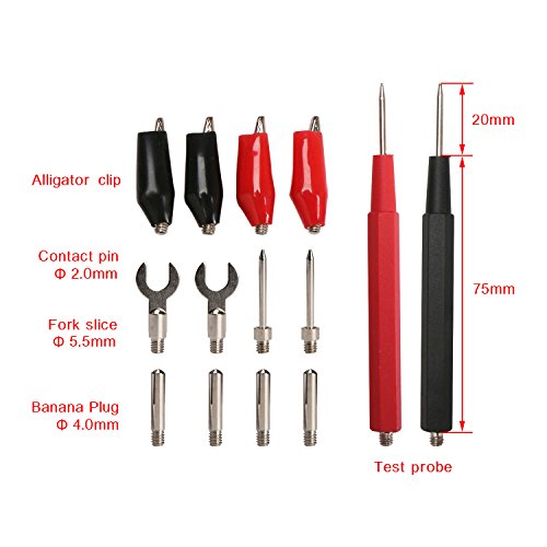 DROKĀ® Multimeter Test Leads Kit, Replaceable Digital Multimeter Accessories, DMM Universal Combined Test Probes Cable Set, Banana Plugs Alligator Clips Replacements for Electronic Automotive