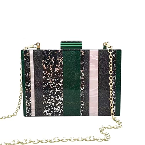 CCBUY Women's Tote Clutch Purses Crossbody Bag Print Acrylic Evening Bags Striped Patchwork Coin Wallet