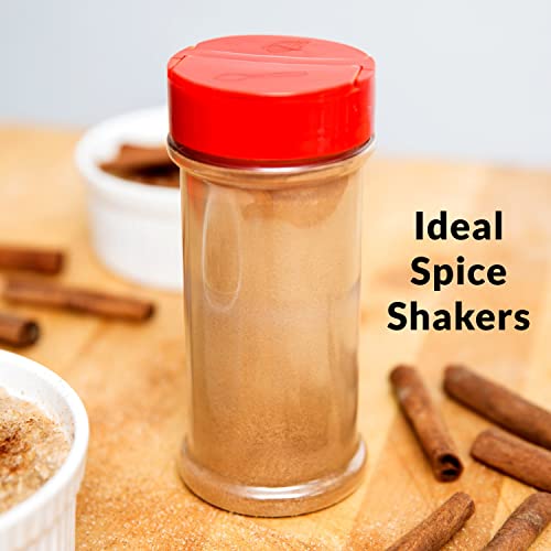 Skyway Supreme 12 OZ Clear Plastic Spice Bottles Seasoning Containers Jars - Set of 3 - Flap Cap with Pour and Sifter Spice Shaker - Durable Refillable Perfect For Herbs Spices and Rubs - BPA Free