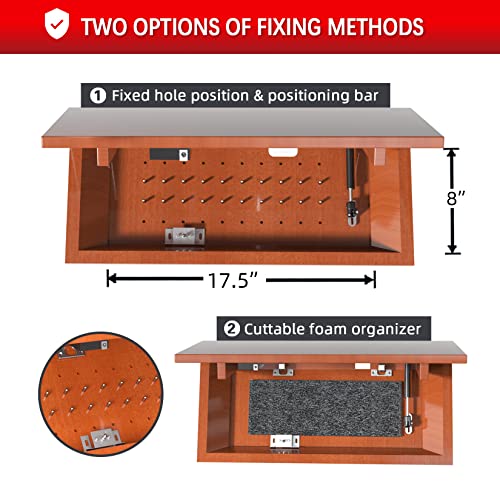 Hidden Compartment Wall Shelf Wood with RFID Lock,Floating Shelves for Walls with Secret Storage Space, 22.5 " X 10.5" X 4" (Dark Wood)
