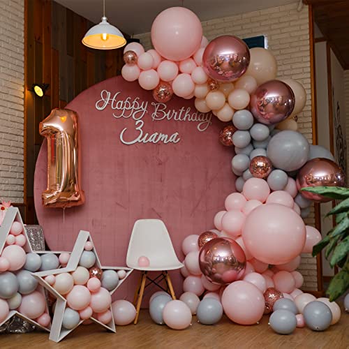 Esyun 6.56Ft Round Backdrop Stand, Metal Circle Wedding Arch Backdrop Stand Balloon Circle Arch Stand Suitable for Birthday Party, Wedding (2M)