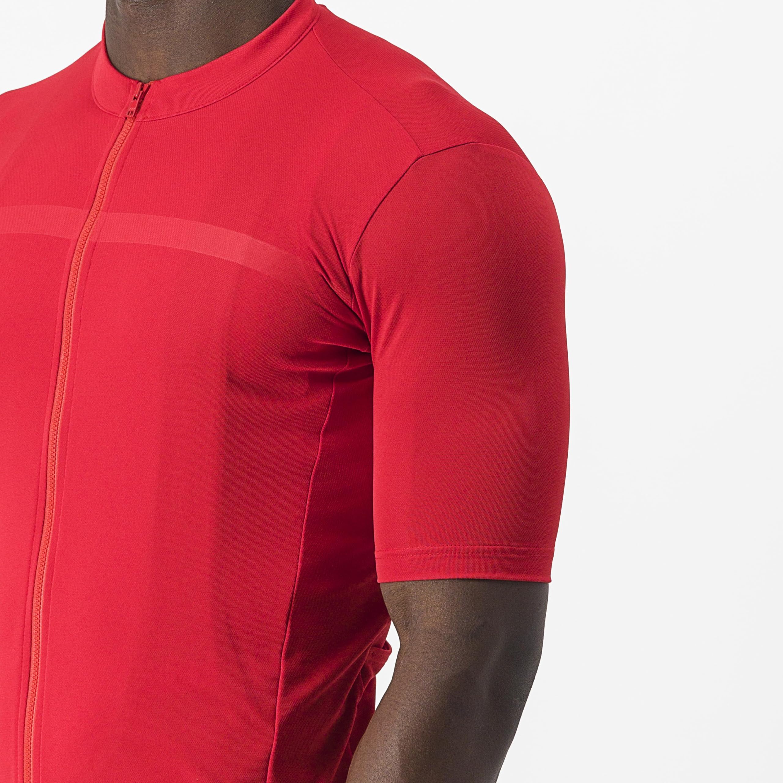 Castelli Men's Classifica Jersey, Zip Up Quarter Length Sleeve Jersey for Gravel Biking & Road Cycling - Red - X-Large