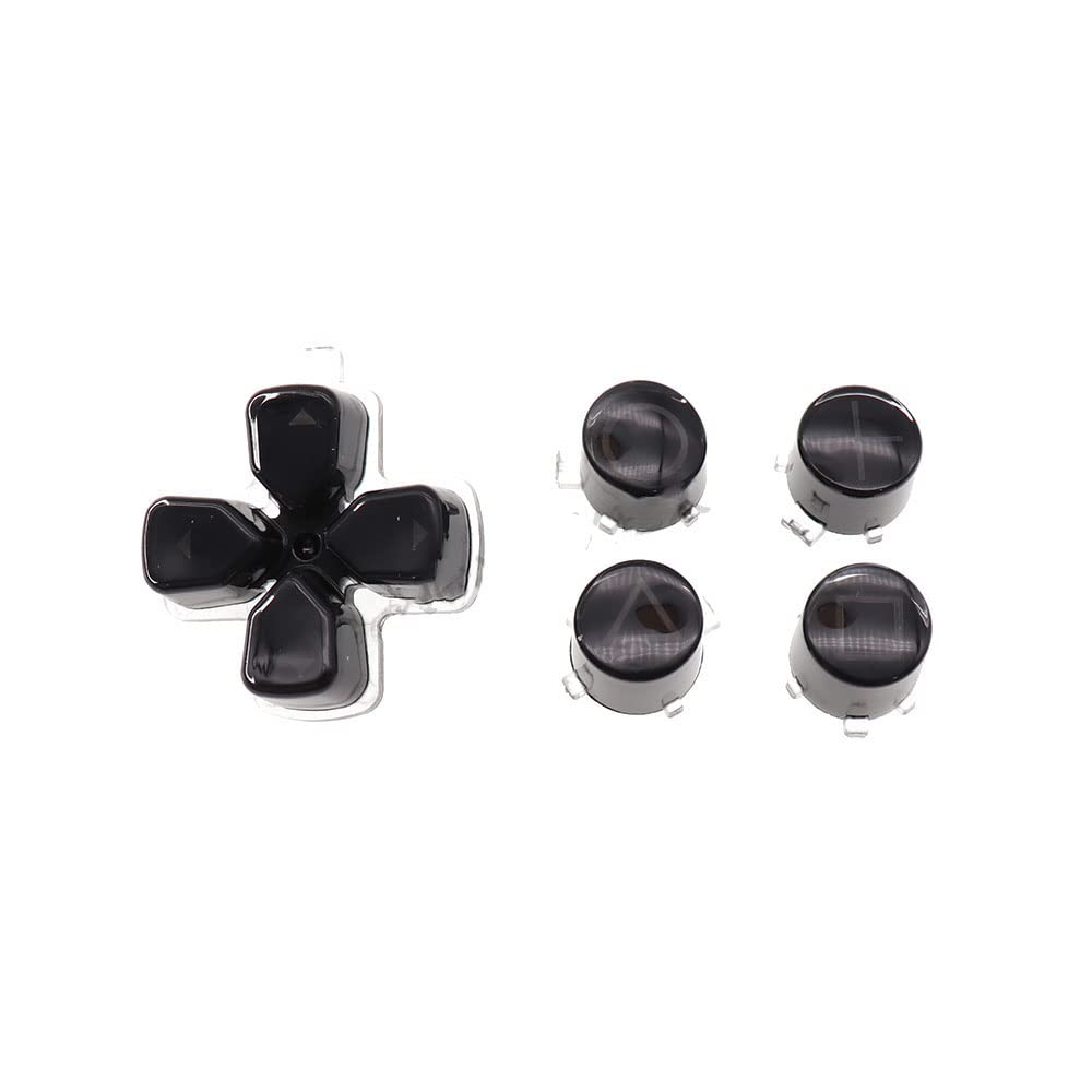 Crystal Key Button D-pad Key ABXY Function Buttons for PS5 Controller Driection Buttons Replacement Black