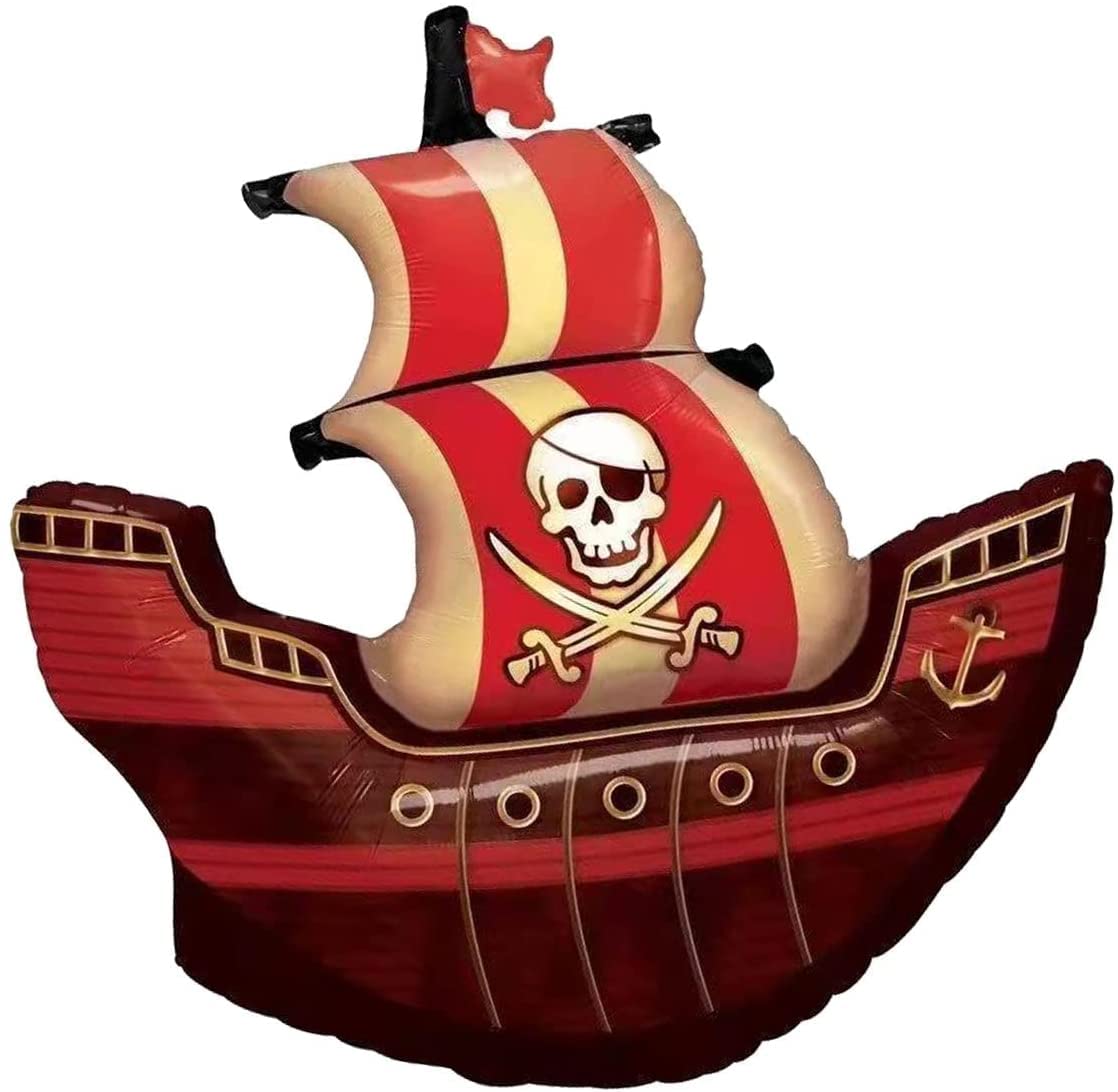 Pirate foil balloons.pirate ship skull captain balloon for pirate party decorations,pirate theme birdthday party decorations.Halloween Party