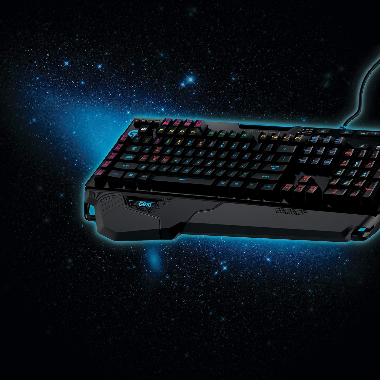 Logitech G910 Orion Spark RGB Illumination Mechanical Gaming Keyboard β 9 Programmable Buttons, Dedicated Media Controls with ARX Control App - Black (Renewed)
