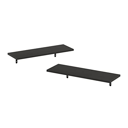 Furinno Rossi 23-Inch Wall Mounted Floating Display Shelves, Espresso, Set of 2
