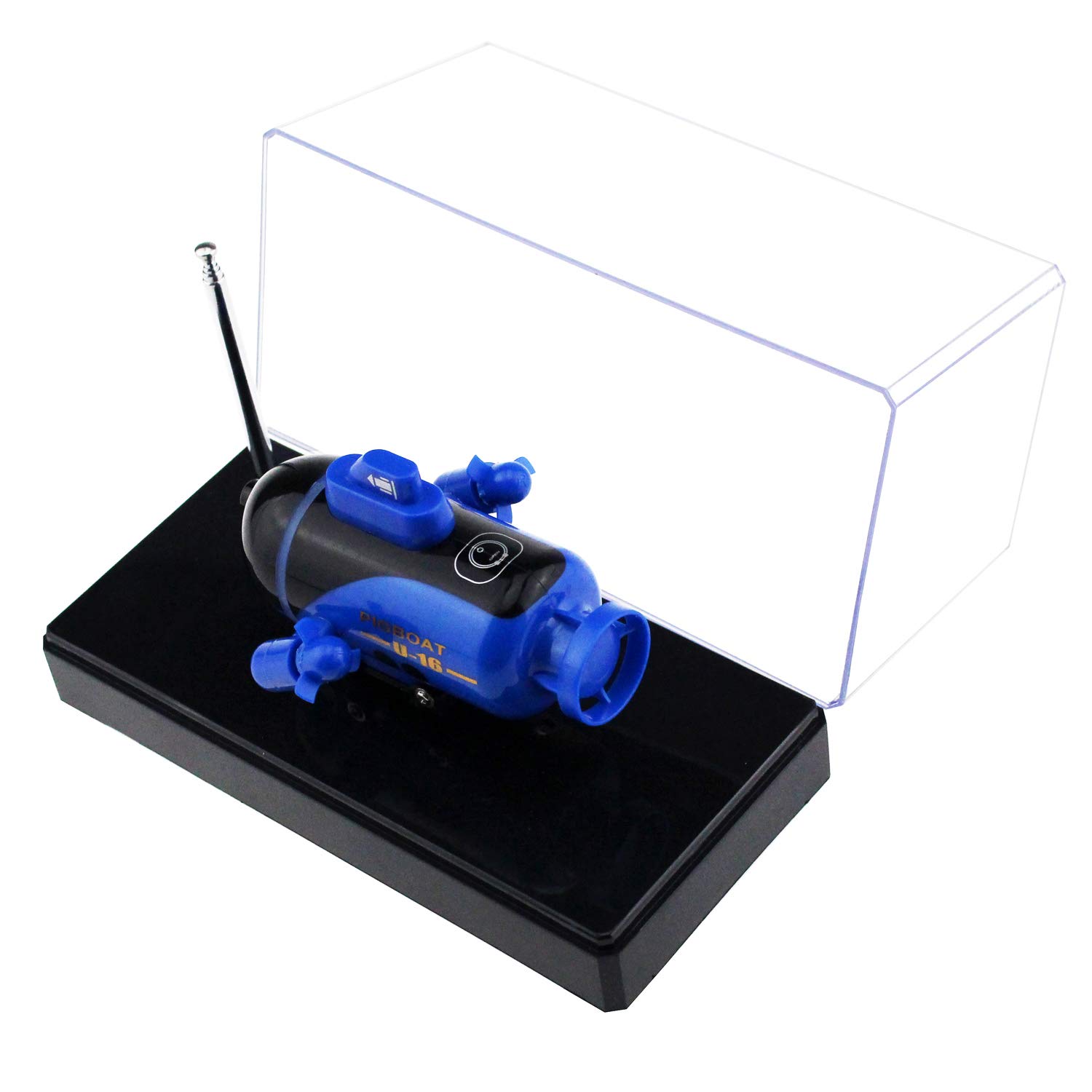 Tipmant Mini RC Submarines Toys Remote Control Boat Waterproof Diving Water Kids Gift (Blue)
