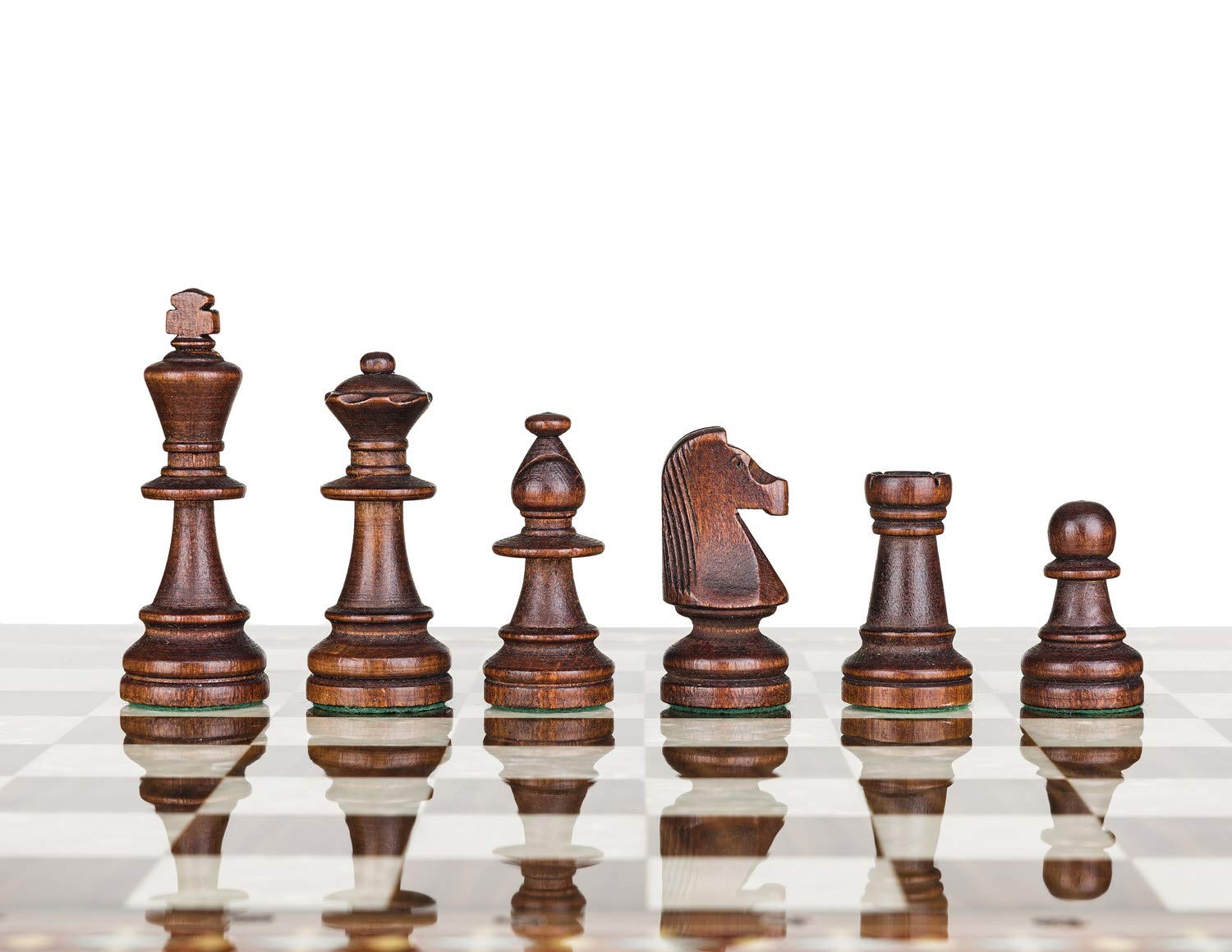 Staunton No. 6 Tournament Chess Pieces - Wooden standard chessmen - Weighted, felted - Standard size…