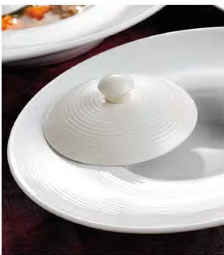 CAC China HMY-122 10-Inch Harmony Porcelain Wide Rim Pasta Bowl, 7-Ounce, White, Box of 12