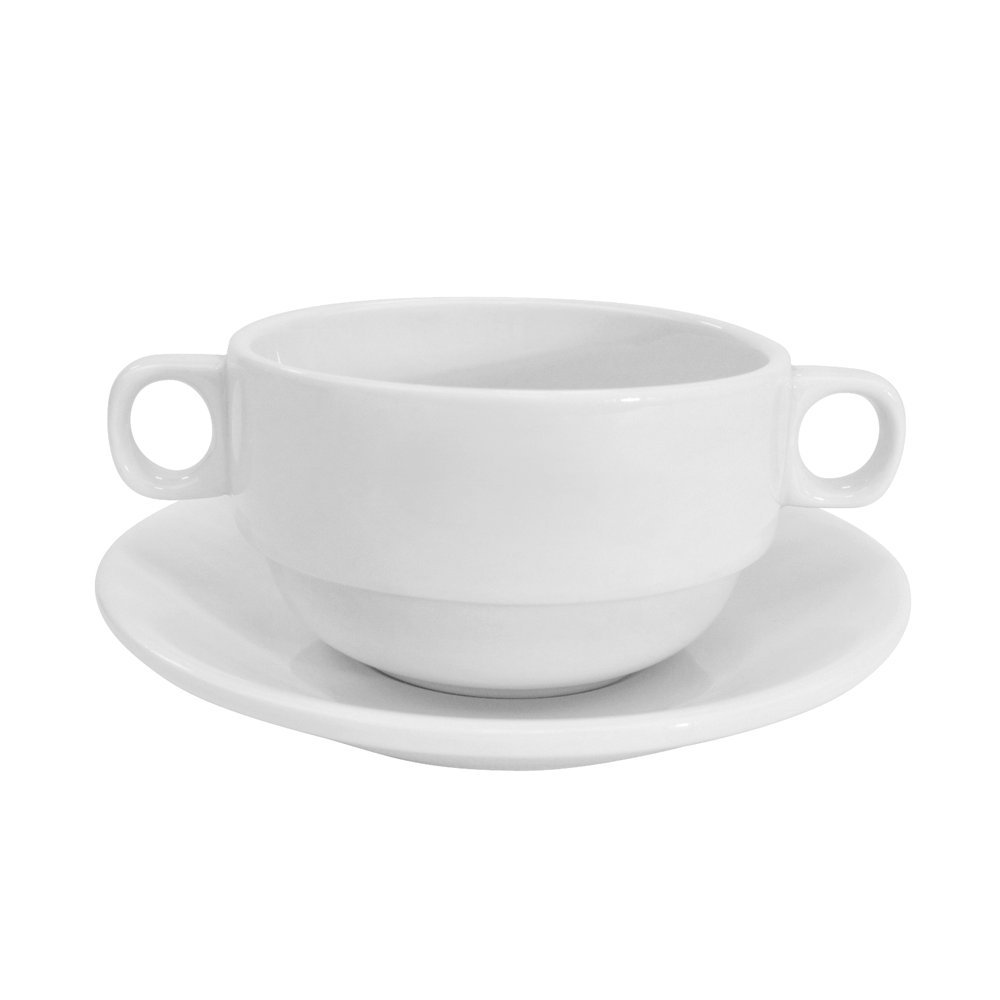 CAC China RCN-2 Clinton Rolled Edge 6-Inch Super White Porcelain Saucer, Box of 36