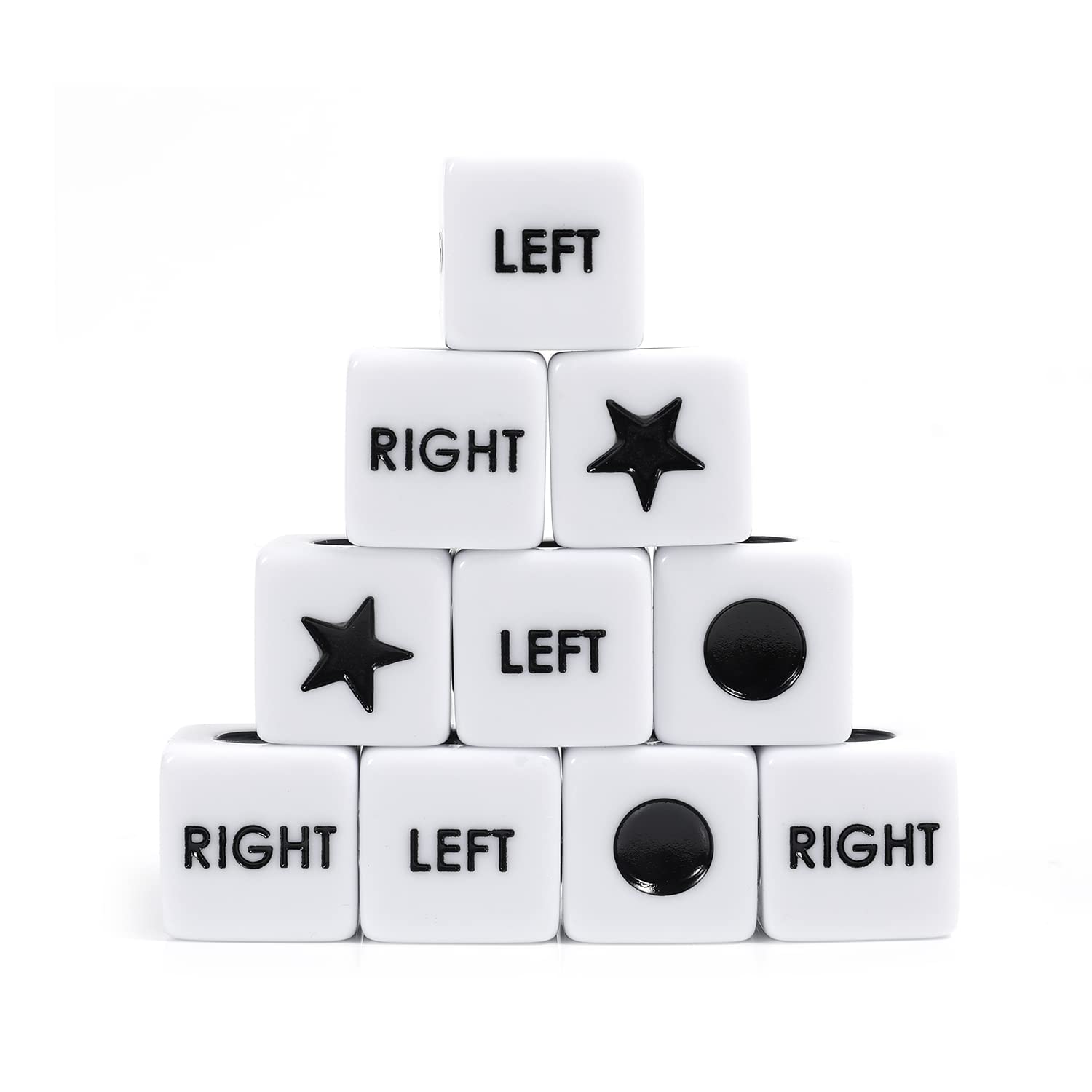 Dice for Left Right Center Only, 12pcs Dice for LCR Left Right Center Game Board Games Accessories