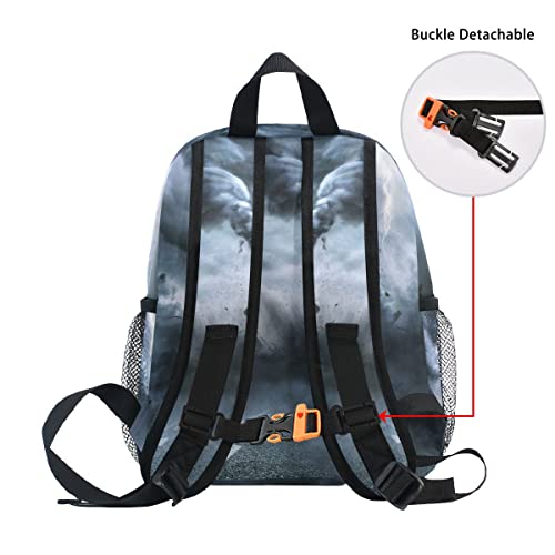 Glaphy Custom Kid's Name Backpack Tornado Pattern Toddler Backpack for Daycare Travel Personalized Name Preschool Bookbag for Boys Girls