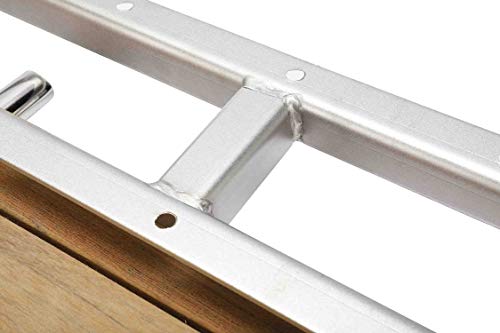 HYDDNice 26"x16" Wall Mounted Teak Folding Shower Seat Bench Bathroom Stool Solid Wood Fold Down & 316 Stainless Steel Accessories