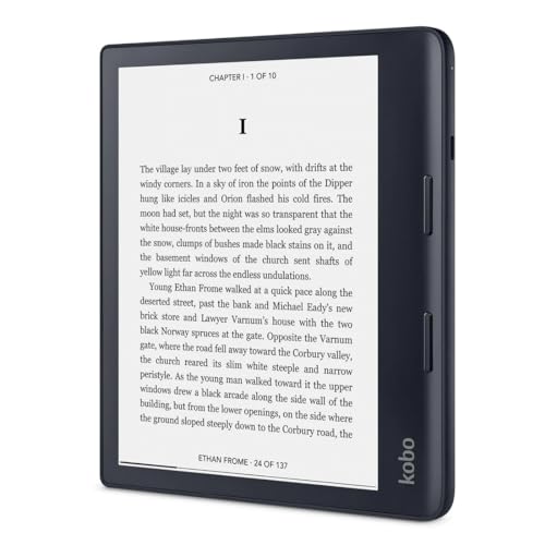 Kobo Sage | eReader | 8” HD Glare Free Touchscreen | Waterproof | Adjustable Brightness and Color Temperature | Blue Light Reduction | Bluetooth | WiFi | 32GB of Storage | Carta E Ink Technology