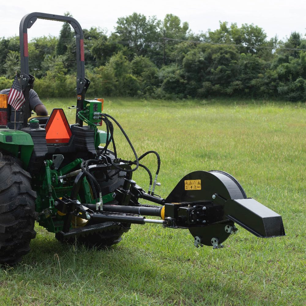 Titan Attachments 3 Point Pro Series PTO-Driven Stump Grinder, Stump Grinder Machine for Cat 1 and 2 Tractors with 20-60 HP, Carbide Steel Teeth, 950 RPM, Tree Stump Grinder