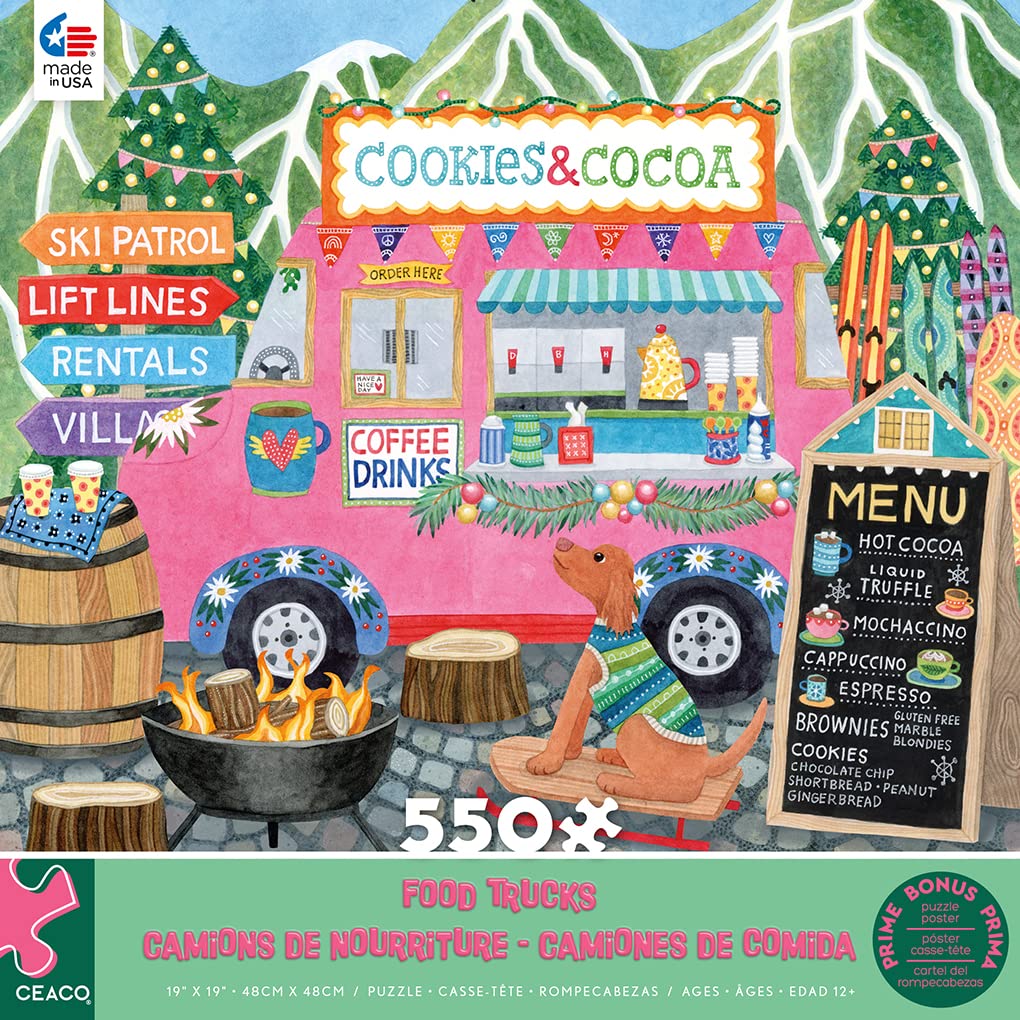 Ceaco - Food Trucks - Festive Food Truck - 550 Piece Jigsaw Puzzle