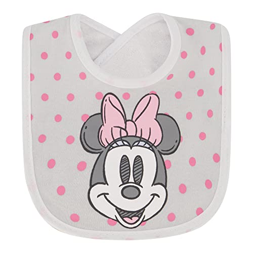 Disney 7-Pack Minnie Mouse Meadow Baby Bibs, Lightweight Feeding Teething & Drooling Infant and Toddler Cloth Bib