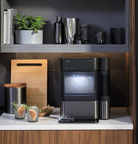 GE Profile Opal | Side Tank for 2.0 Opal Nugget Ice Maker | Easy Attachment to Opal Ice Machine | 0.75-Gallon Tank | Allows for 3X More Ice Before Refill | Black Stainless, P4AAKASBRTD