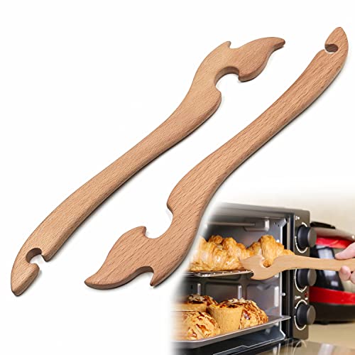 Shinelingee Oven Rack Puller, Wood Oven Rack Push Pull Tool, Prevent Scalding, Pull out Hot Racks Safely, Long Handle Toaster Oven Accessories,Suitable For Kitchen Oven, Toaster oven, Air fryer,etc (2)
