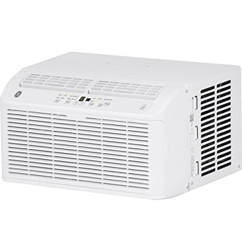 GE Window Air Conditioner 8000 BTU, Wi-Fi Enabled, Black, Energy-Efficient Cooling for Medium Rooms, 8K BTU Window AC Unit with Easy Install Kit, Control Using Remote or Smartphone App,White