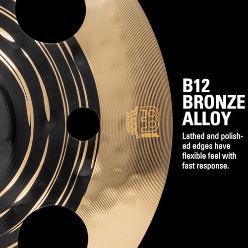 Meinl Cymbals Classics Custom Dual 12" Trash Splash Cymbal for Drum Set, Dark/Brilliant — Made in Germany — B12 Bronze, 2-Year Warranty, (CC12DUTRS)