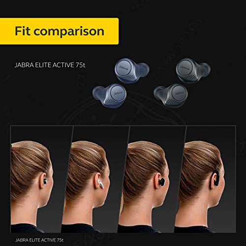 Jabra Elite Active 75t True Wireless Bluetooth, Navy – Earbuds for Running and Sport, Charging Case Included, 24 Hour Battery, Active Noise Cancelling Earbuds