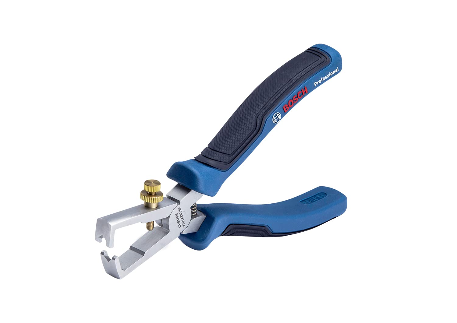 Bosch Professional 1600A01TH8 200mm Needle Nose Pliers (Straight, Chrome Vanadium Steel, Rubberised Grip), Blue