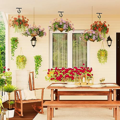 Ceiling Hooks for Hanging Plant, Hanger for Indoor and Outdoor Plant Pots Holder, Wall Hook for Planters, Flower Basket, Wind Chimes, Lanterns, Lights, Bird Feeders, Home Decor-2.5Inch 2Pack
