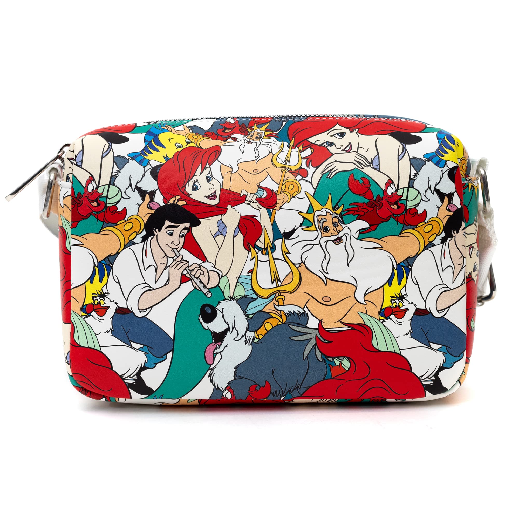 Disney Bag, Cross Body, Rectangle, The Little Mermaid Character Poses Stacked Collage, Vegan Leather