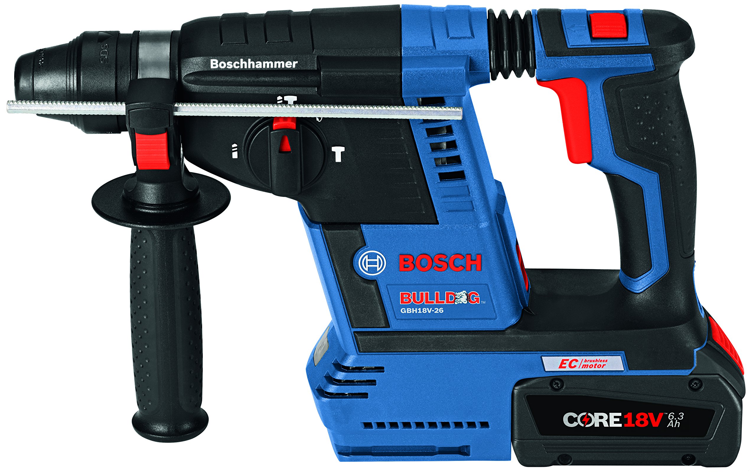 Bosch GBH18V-26K24 18V EC Brushless 1" SDS-plus Bulldog Rotary Hammer Kit with CORE18V 6.3 Ah Batteries