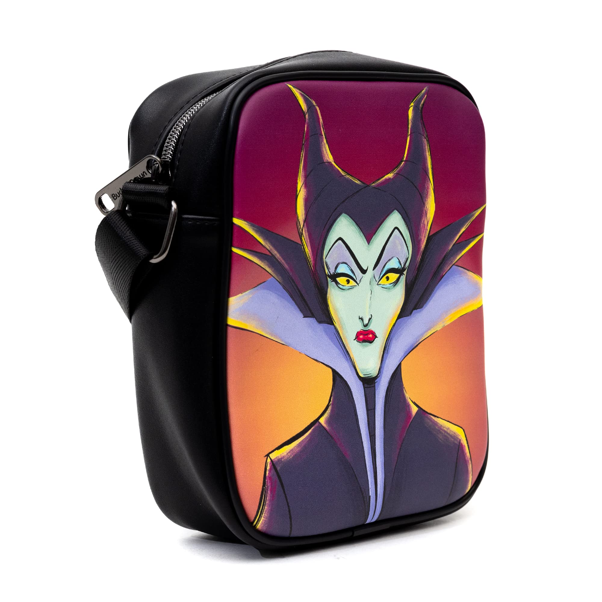Disney Bag, Cross Body, Disney Sleeping Beauty Villain Maleficent Pose and Quote, Black, Vegan Leather