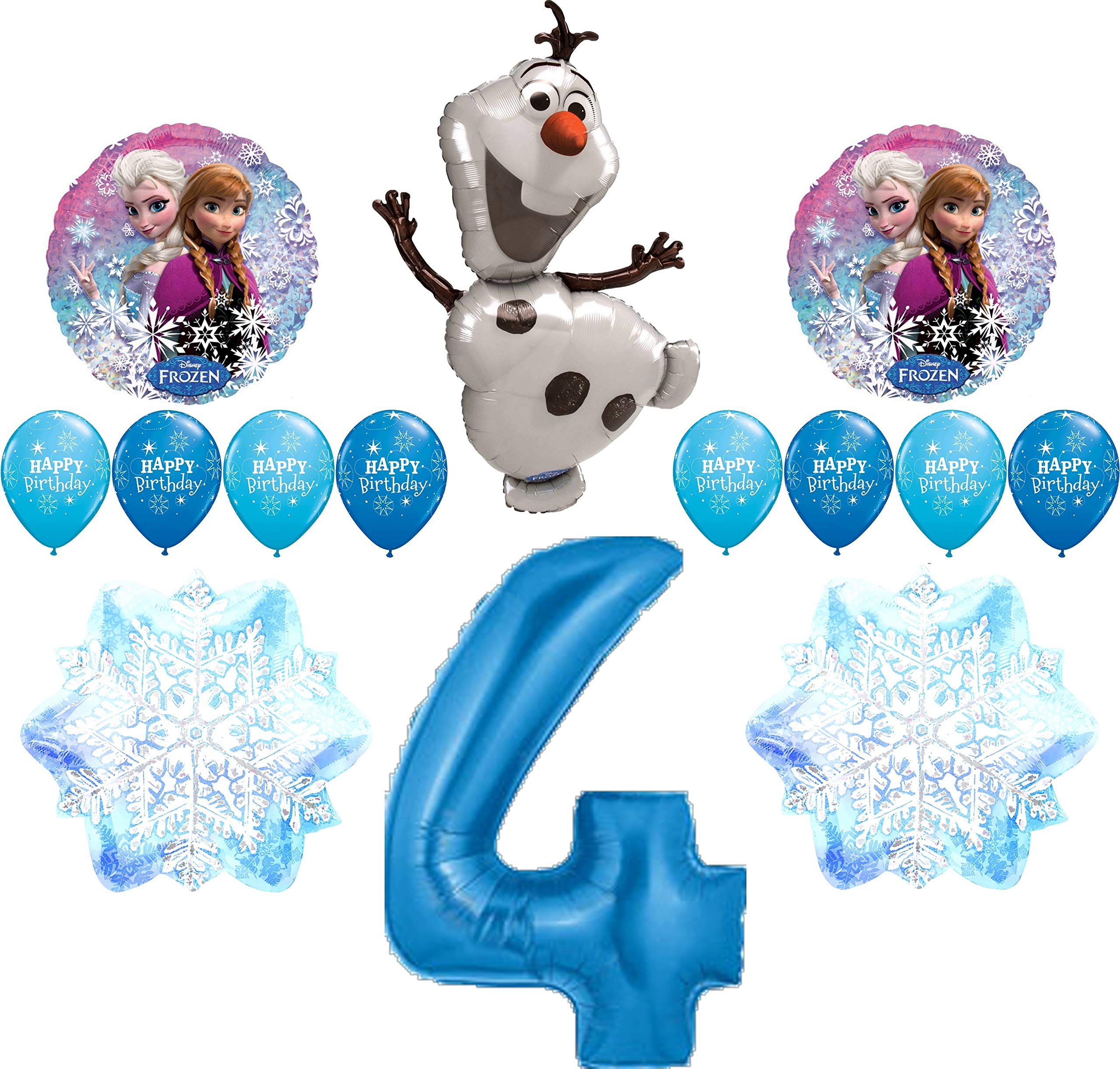 Frozen Blue 4th Disney Movie BIRTHDAY PARTY Balloons Decorations Supplies by Anagram by Anagram