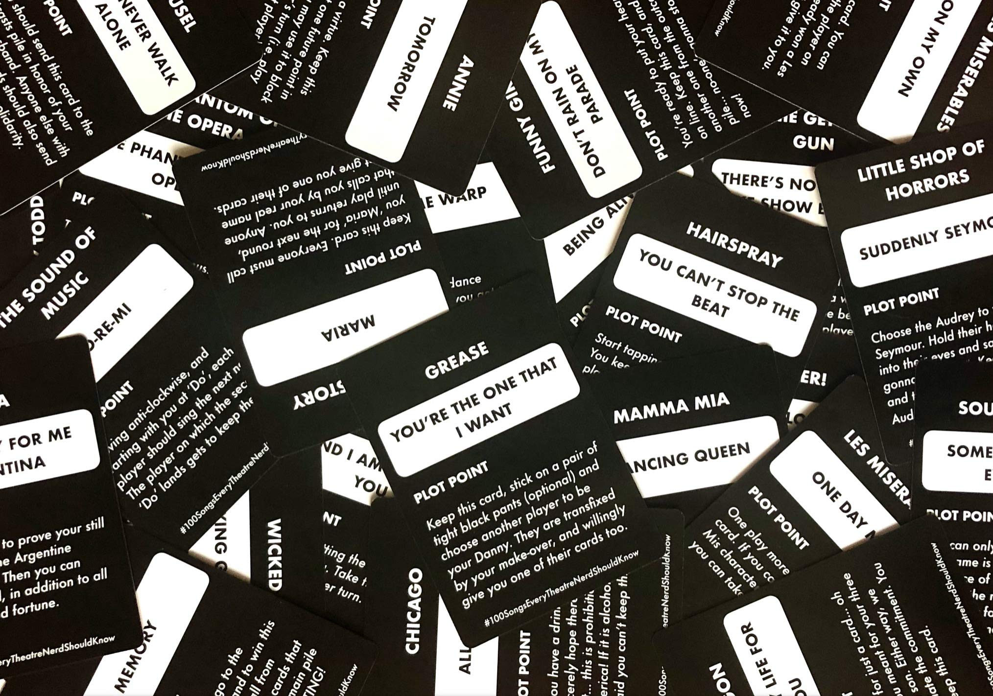 spinningrock, 100 Songs Every Theatre Nerd Should Know - Ultimate Musical Theatre Card Game - Modern Deck