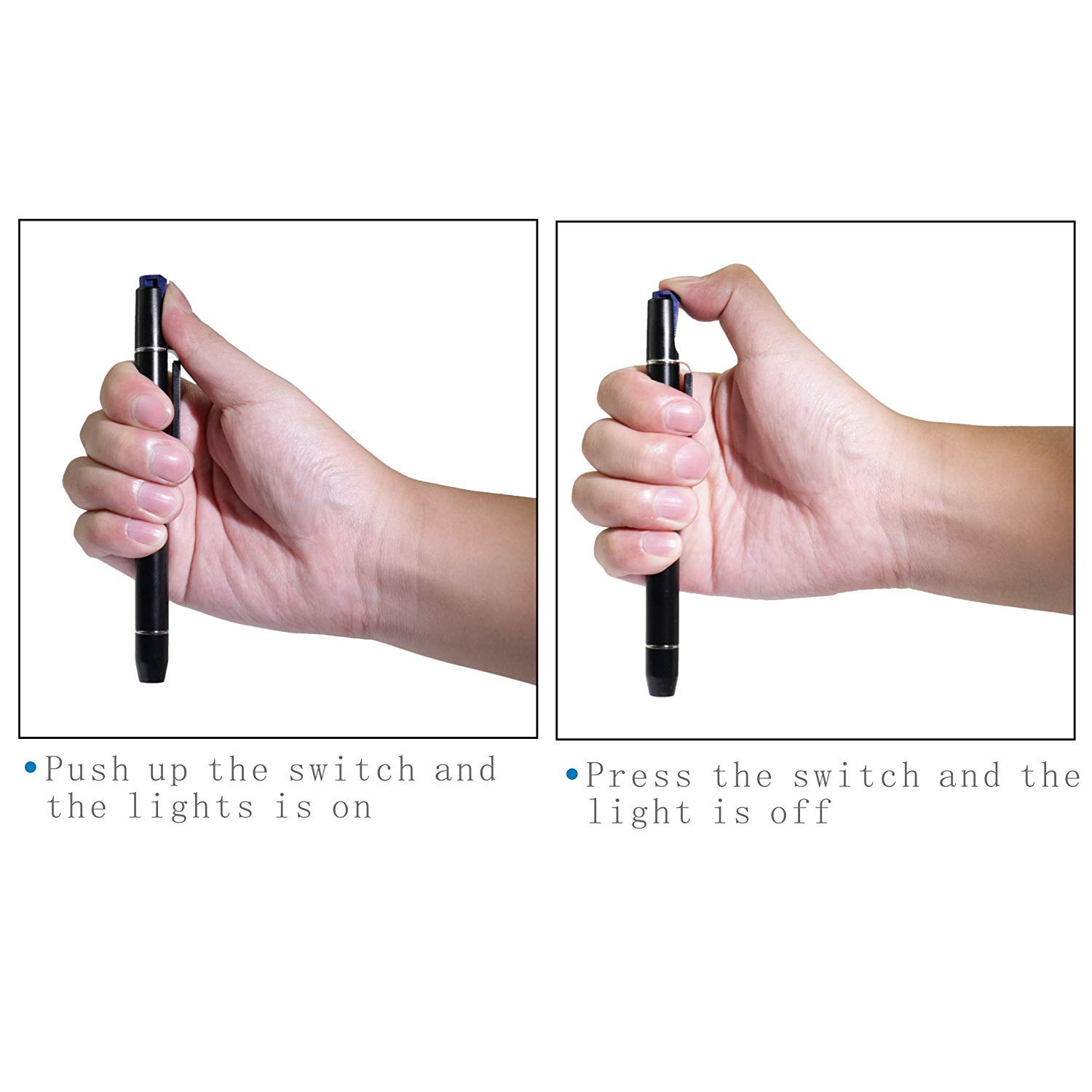Jeemiter Cobalt Blue LED Professional Medical Penlight PenLite with Metal Clip for Ophthalmologists Doctors Nurses and Eye Examiner Batteries not Included