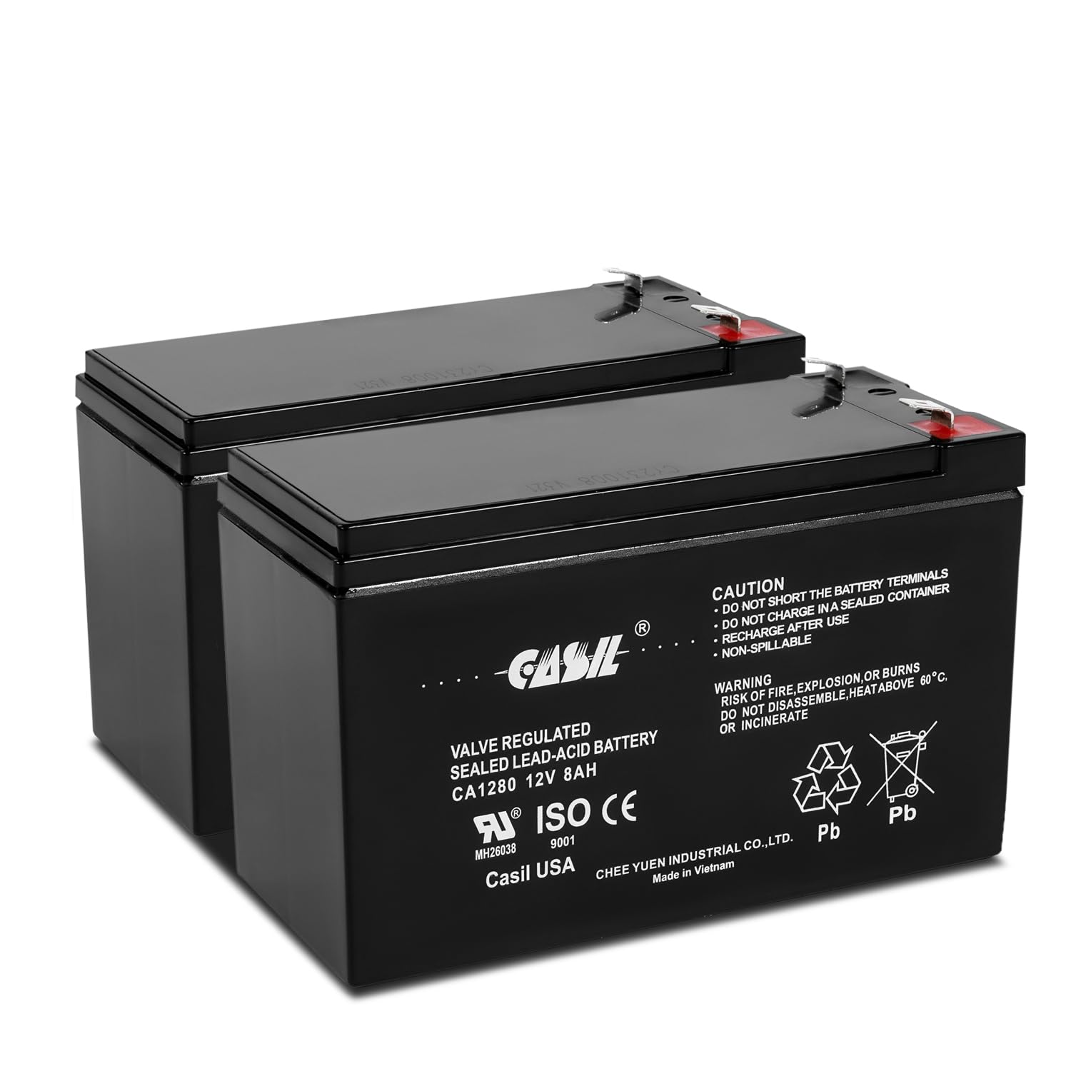 Casil 12V 8Ah Replacement Battery Compatible with APC Back-UPS ES BE550G APC Back-UPS ES 650 APC Back-UPS XS 1300VA BX1300LCD 2 Pack