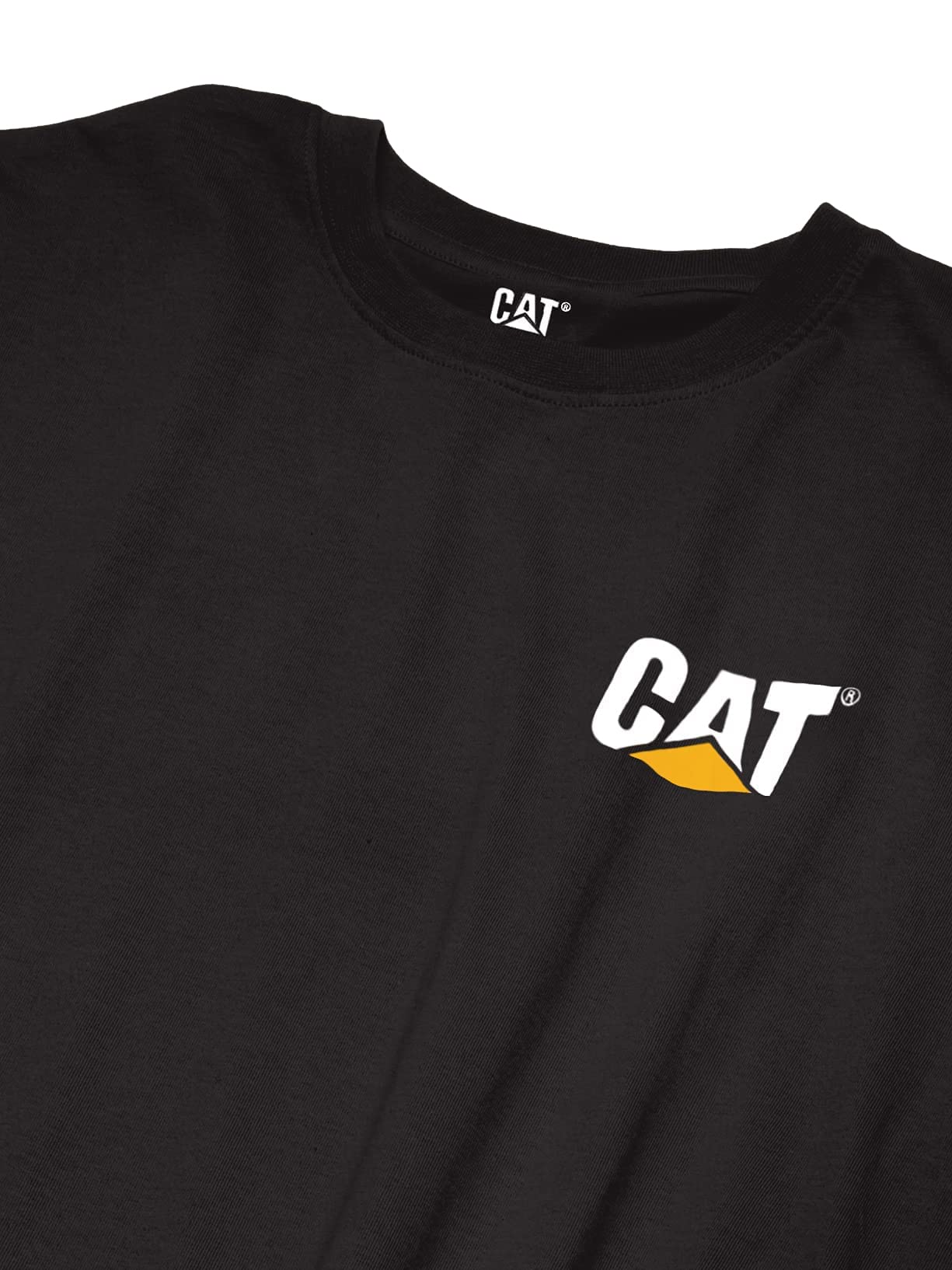 Caterpillar Men's Trademark T-Shirts with Shape-Retention Rib Trim Spandex, Tagless Neck, and CAT Logo on Left Chest, Eclipse Charcoal, X-Large