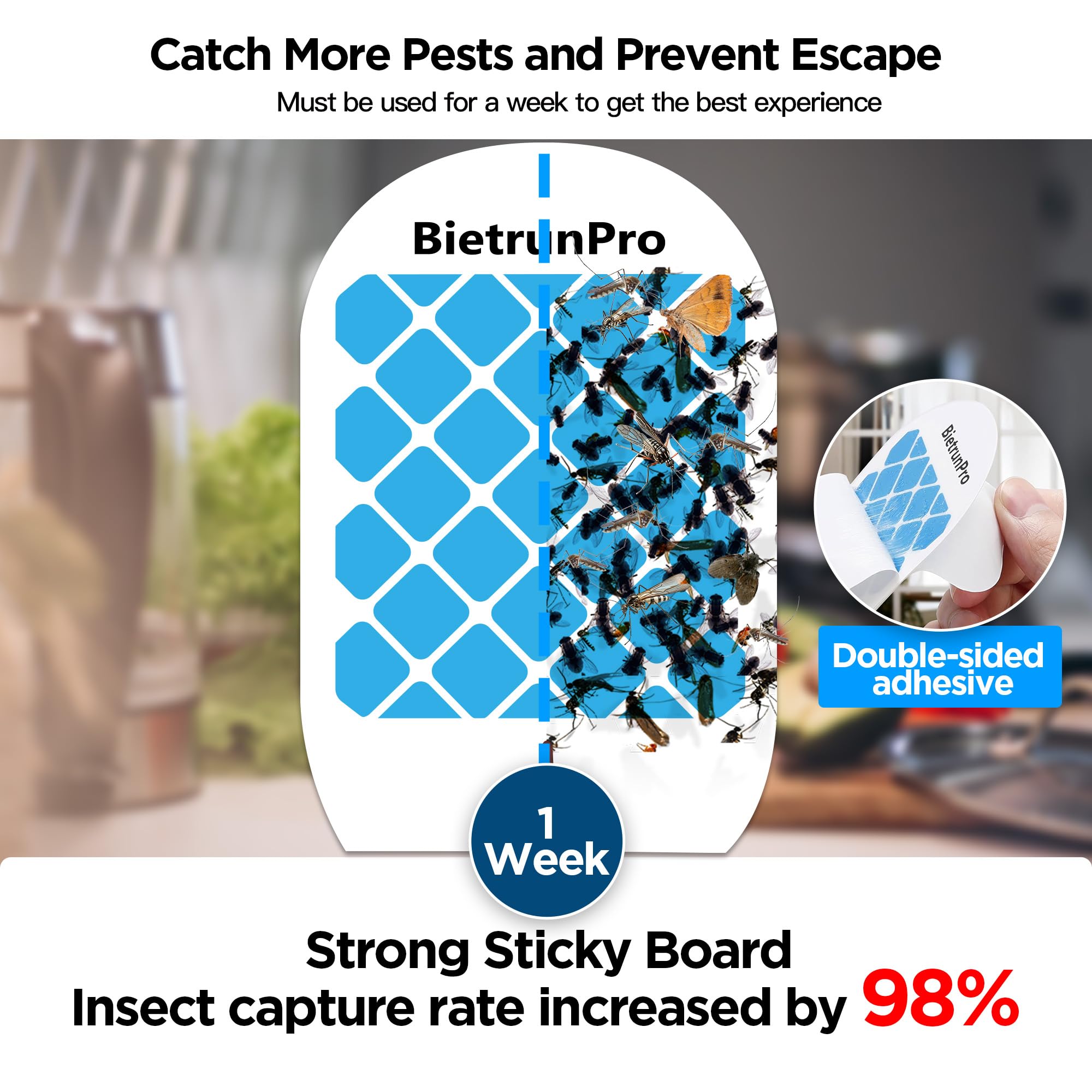 Fruit Fly Traps/Gnat Traps for Indoors, UV&Blue Light Plug-in Gnats Killer Bug Trap, NAT Killer, Flying Insect Catcher Trap for Fruit Flies, Moths, Mosquitoes, Fungus, Get Rid of Gnat Infestation