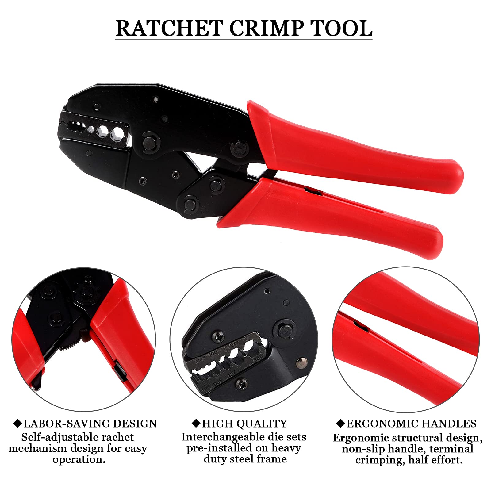 TLS.eagle BNC RG58 Plug Crimp Connector and Striping Crimp Tool for RG58/RG59/RG6 10 Pack Red