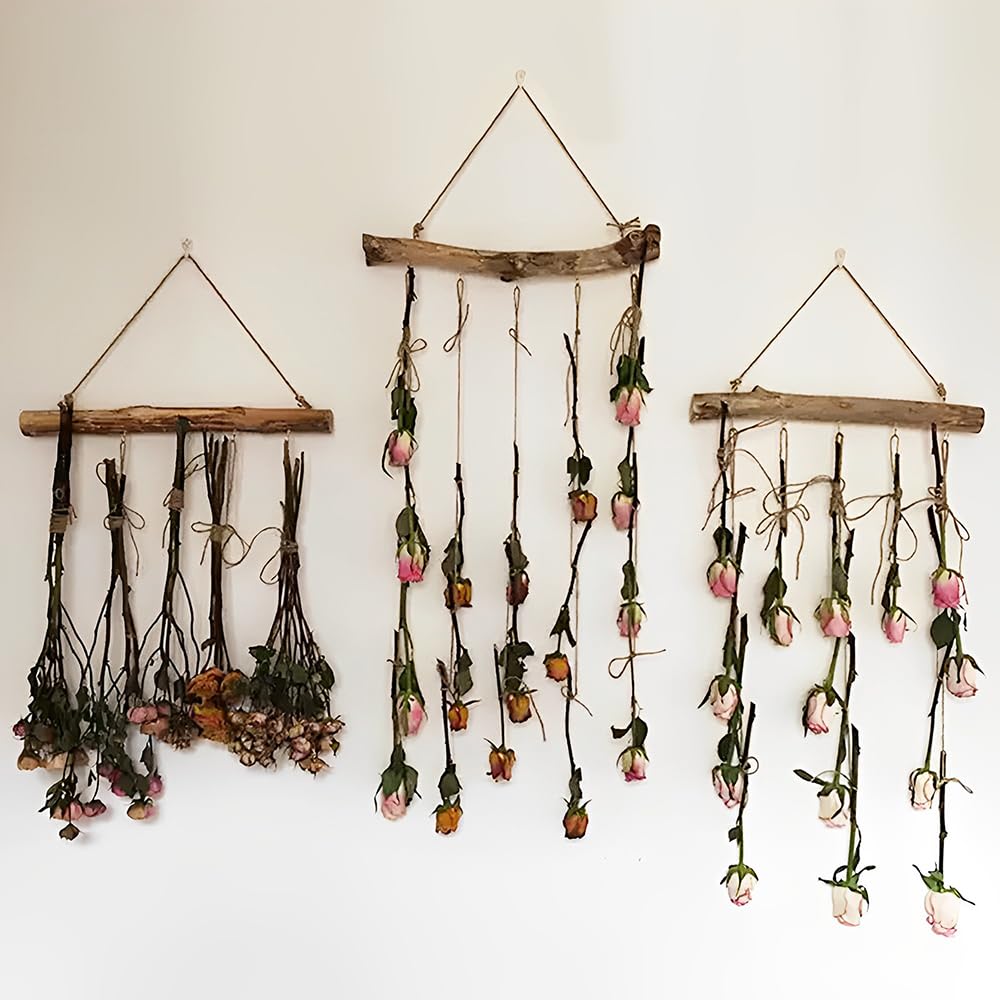 Logs for Decoration Natural Driftwood Decorative Branches Home Wall Hanging Decor Jewelry Organizers with 5 Hooks (15 Inch)