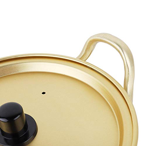 Korean Noodle Ramen Pot Aluminum Pot Korean Yellow Aluminum Stockpot Instant Noodles Pot((16cm))