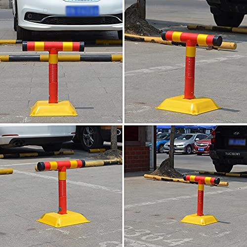 Folding T Shape Parking Space Lock Removable Heavy Duty Steel Parking Barrier Spring Collision Avoidance Garage Parking Blocker