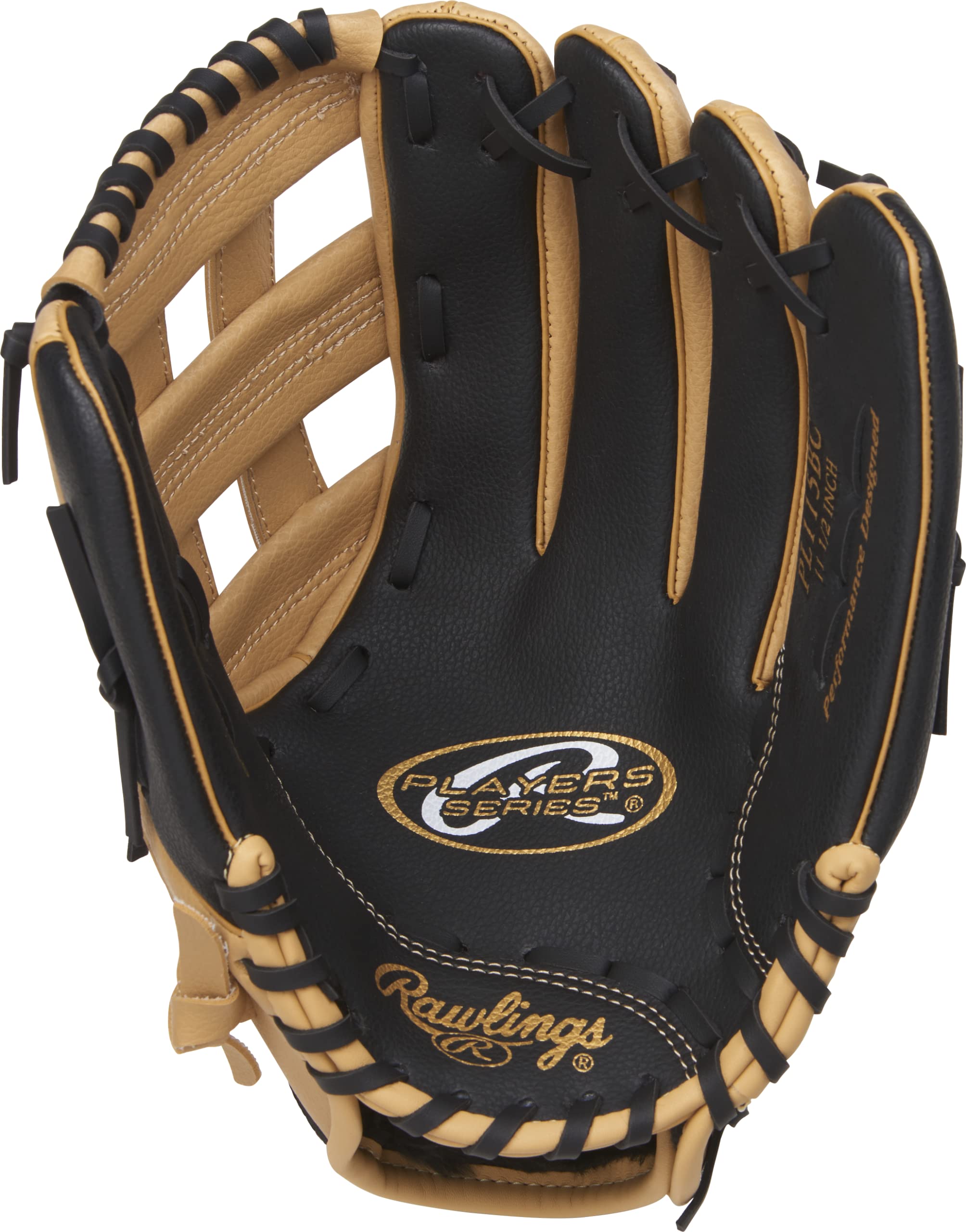 Rawlings | PLAYERS Series T-Ball & Youth Baseball Glove | Right Hand Throw | 11.5" | Camel/Black